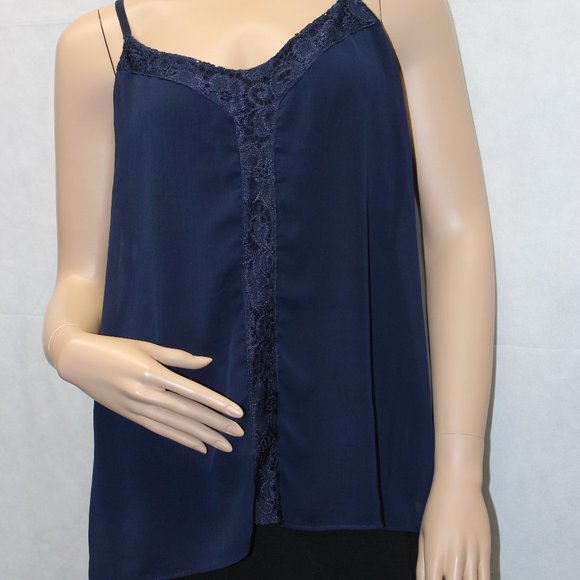 New York & Company | Tops | New York Company Navy Blue Lace Camisole ...